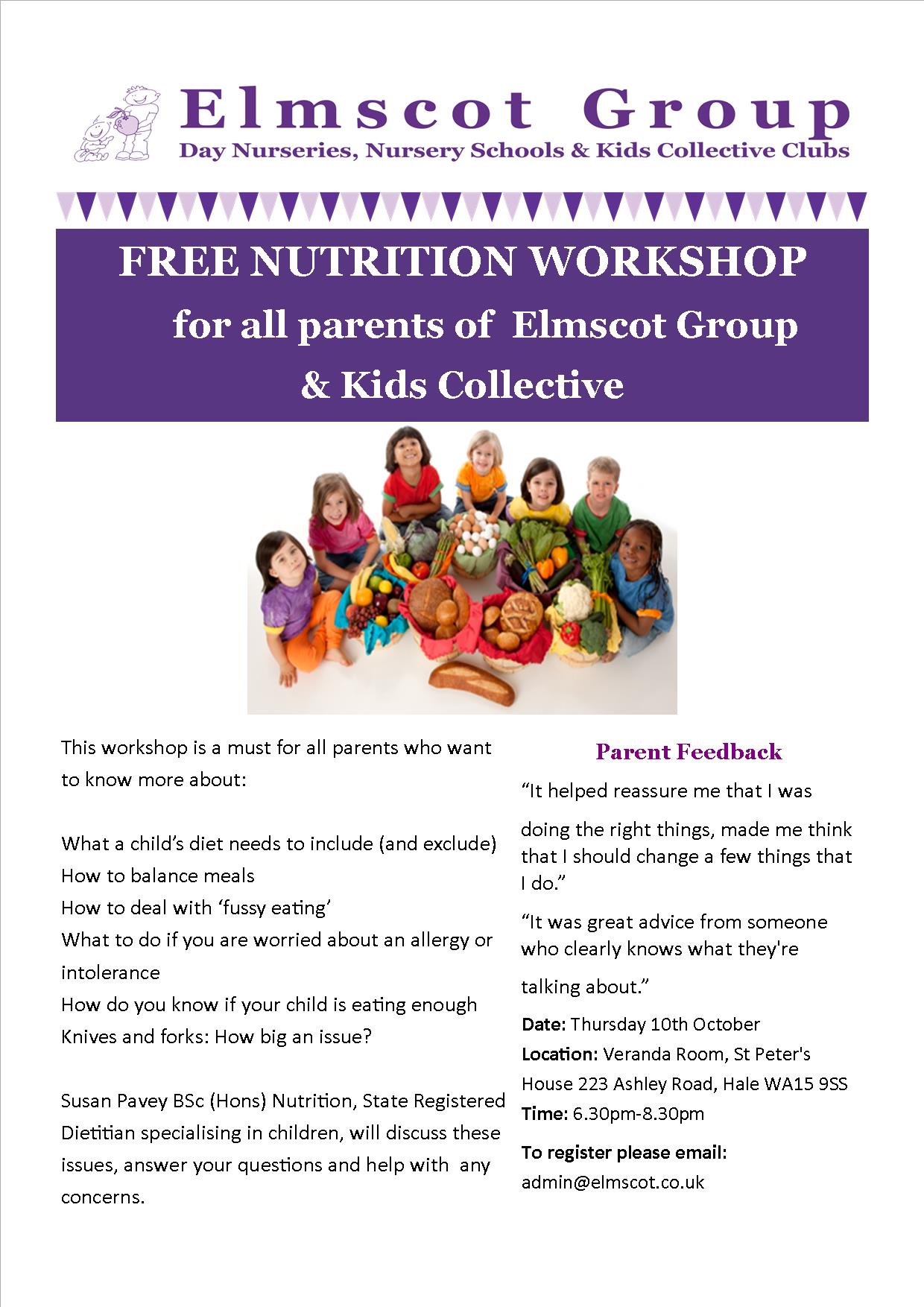 Child Nutrition Poster 2019 - Elmscot Group Nurseries & Nursery Schools